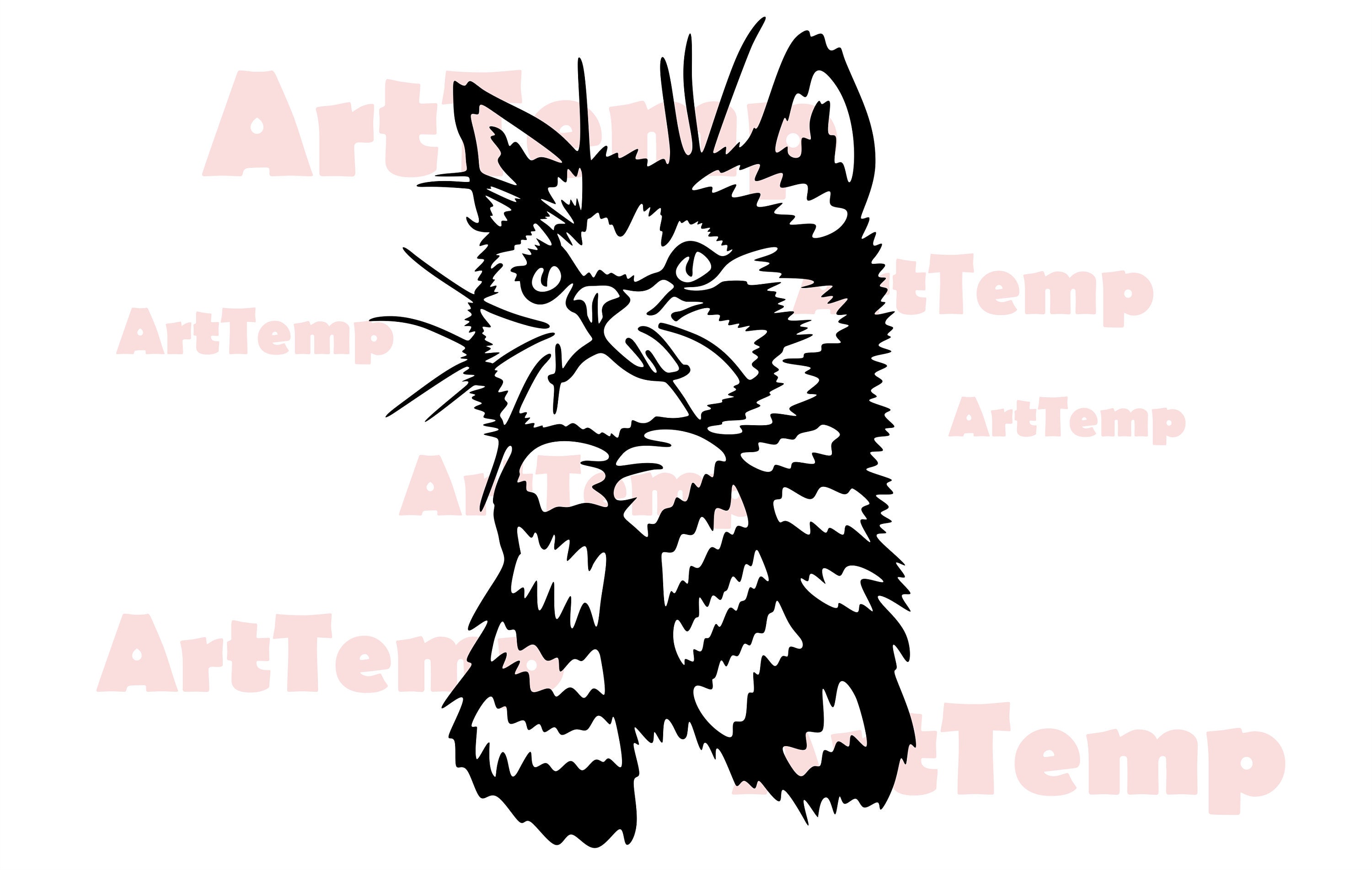 Kitten SVG File Kitten Svg Png Cat Clipart Cat Vector - Etsy