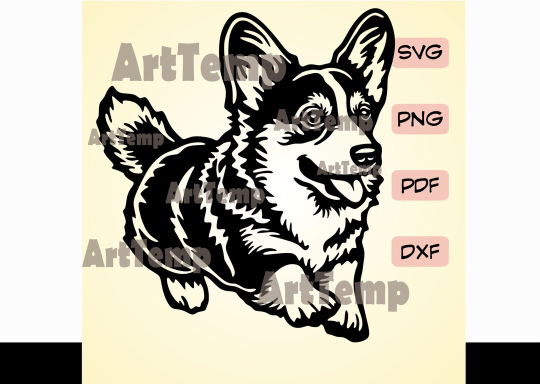 Corgi SVG, Dog Dxf Cut File, Pet Svg for Cricut, Dxf for Laser Cnc ...