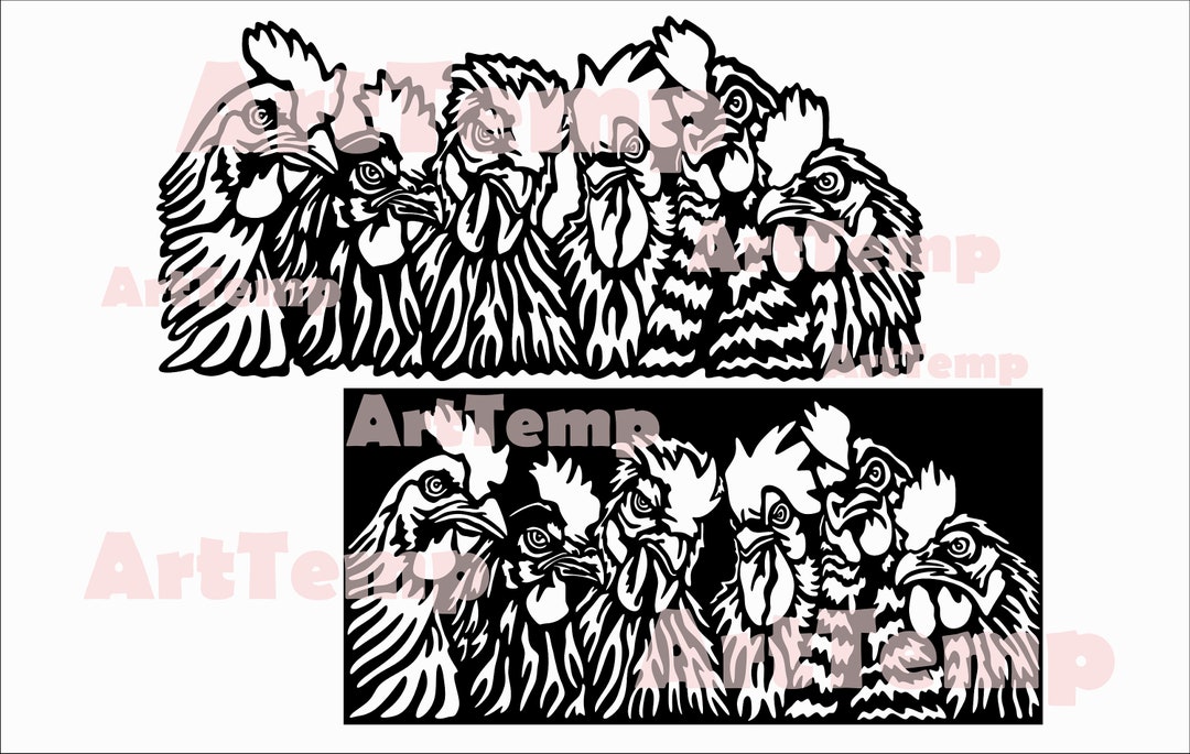 Chickens Peeking SVG Dxf, SVG for Cricut, Farm Life Clipart, Laser Cut ...