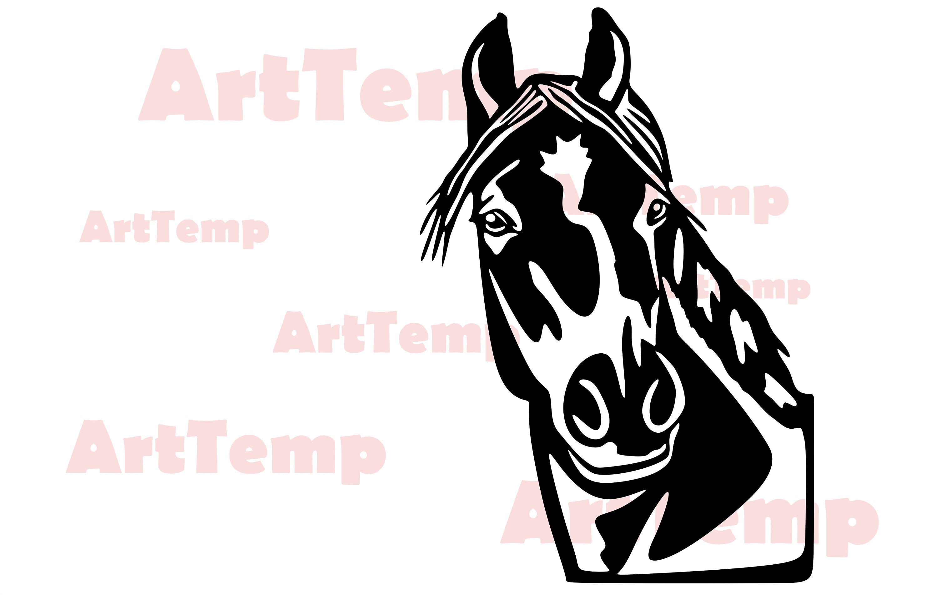 Cheval SVG, Cheval Clipart SVG, Animaux coupé fichier pour laser, dxf ...