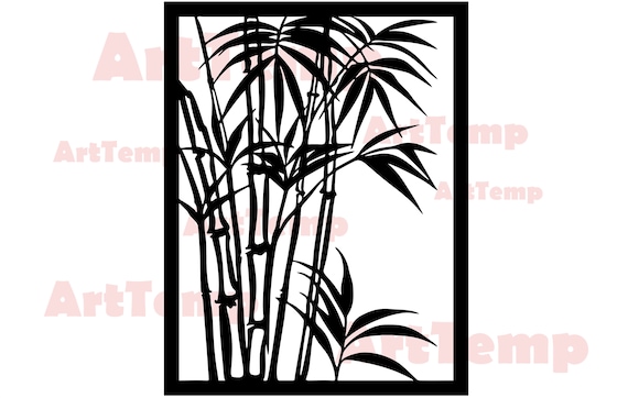 Bamboo SVG Panel Vector Japanese Design Svg for Cricut Dxf | Etsy
