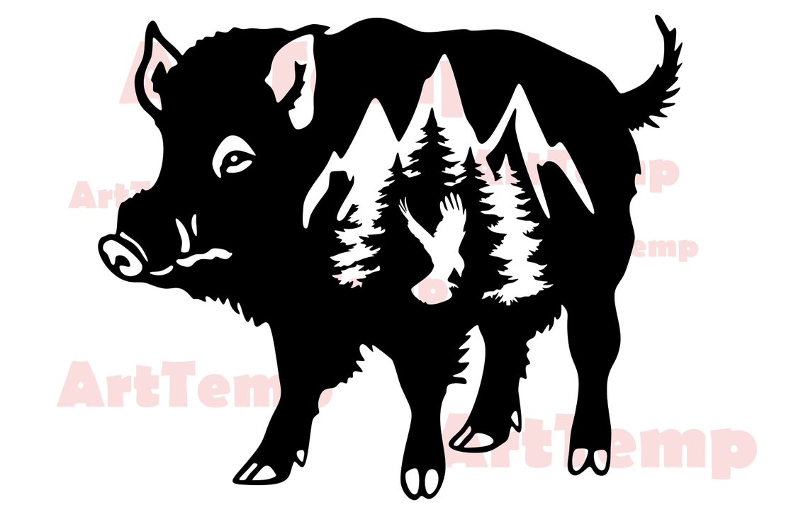 Boar SVG DXF Wild Hog Pig Cut File Laser Dxf for Plasma - Etsy