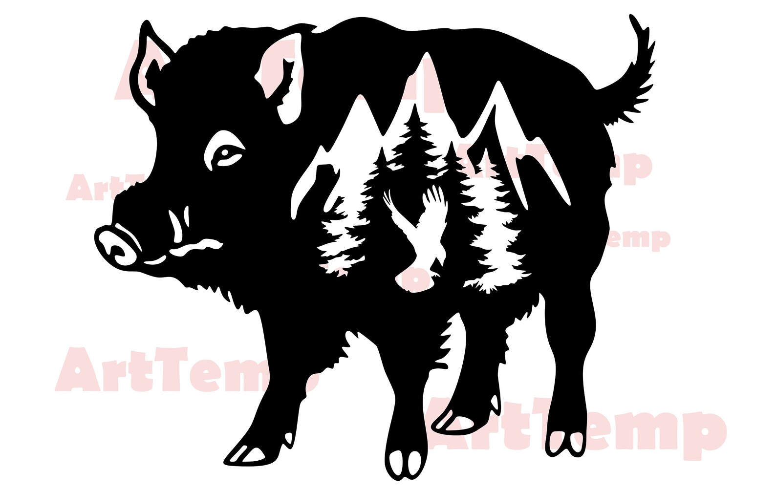 Boar SVG DXF Wild Hog Pig Cut File Laser Dxf for Plasma - Etsy