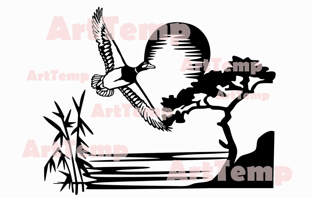 Wild Ducks DXF, Duck SVG File, Svg for Cricut, Dxf for Laser Cnc ...