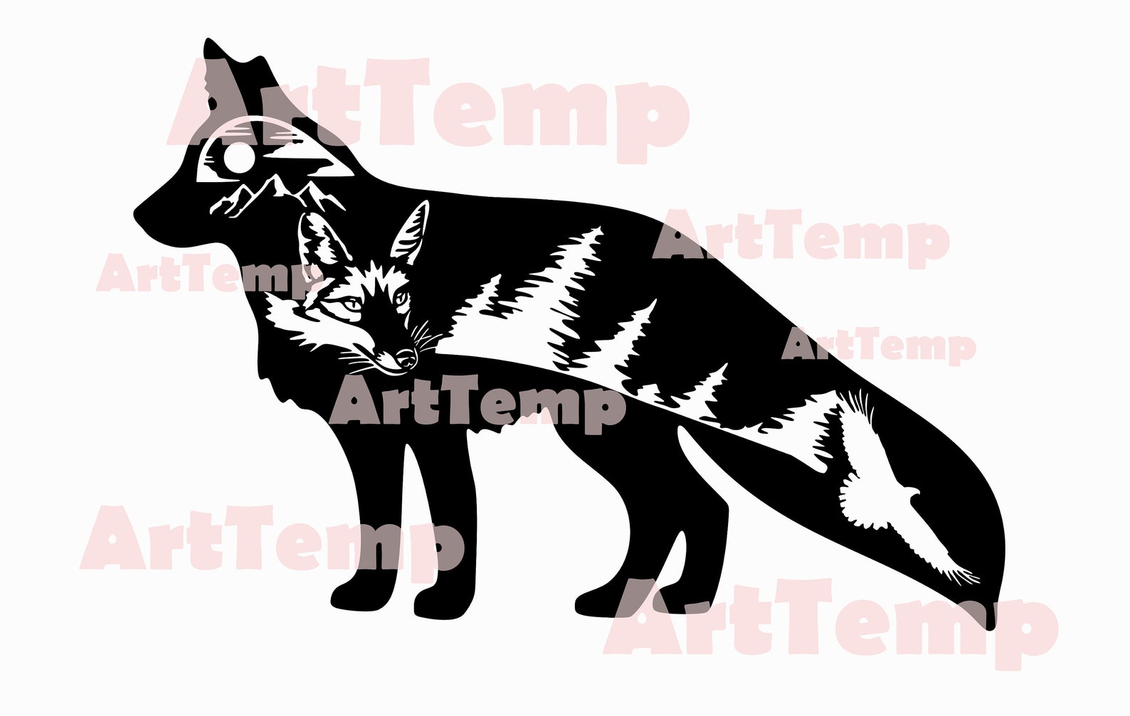 Fox Scene DXF Animals SVG Cut File Svg for Cricut Dxf for - Etsy