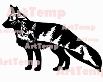 Fox Dxf File - Etsy