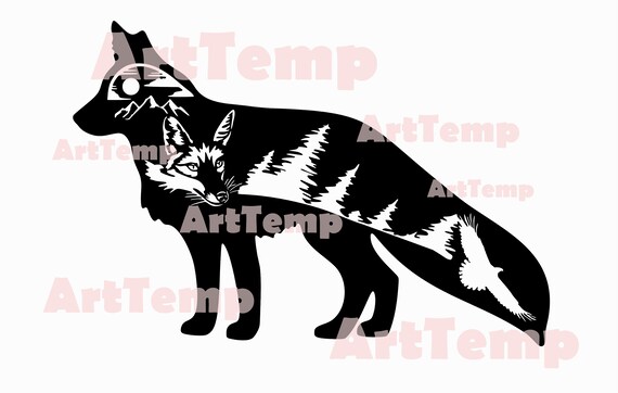 Fox Scene DXF Animals SVG Cut File Svg for Cricut Dxf for - Etsy