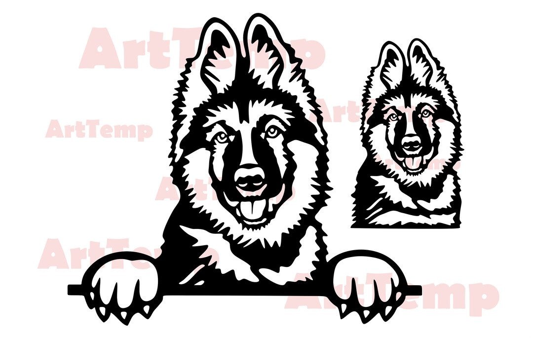 German Shepherd SVG, Dxf Cut File, Pet Svg for Cricut, Dxf for Laser ...