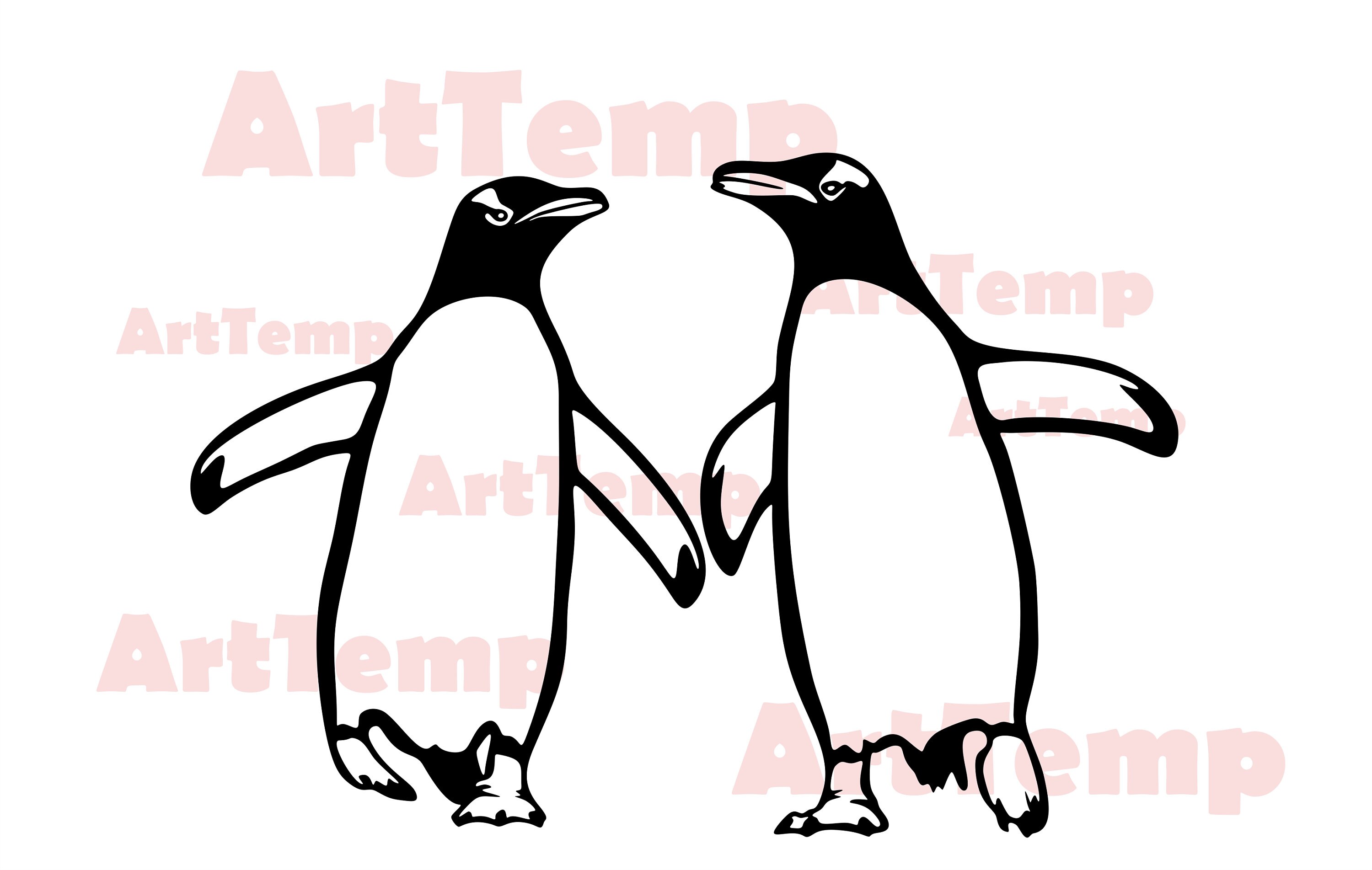 Penguin Svg Cut File Silhouettes Dxf File Svg File for - Etsy