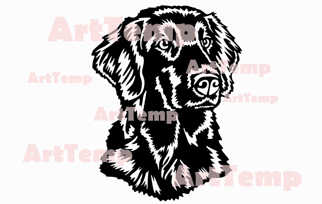 Flat-coated Retriever SVG: Dog Cut File for Cricut, CNC (digital ...