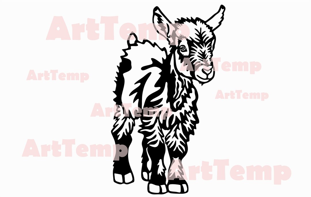 Baby Goat SVG, Cute Animal DXF Cut File, Svg for Cricut, Dxf for Laser ...