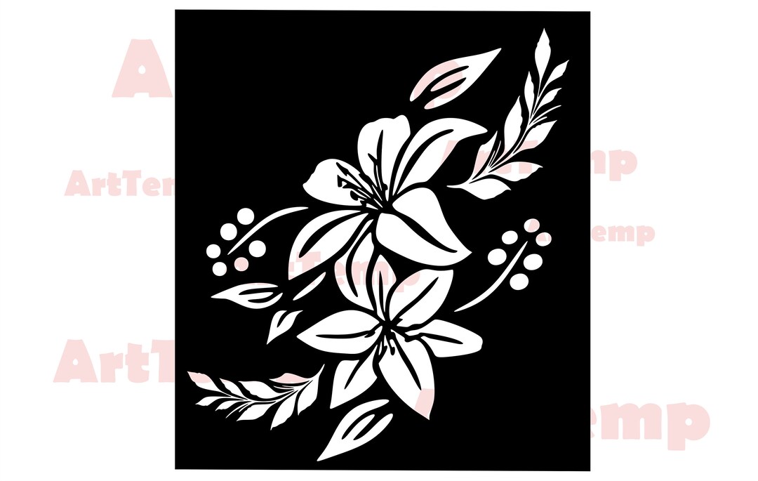 Lily Svg, Flower Dxf, Tree Privacy Screen Cut File, Svg for Cricut, Dxf ...