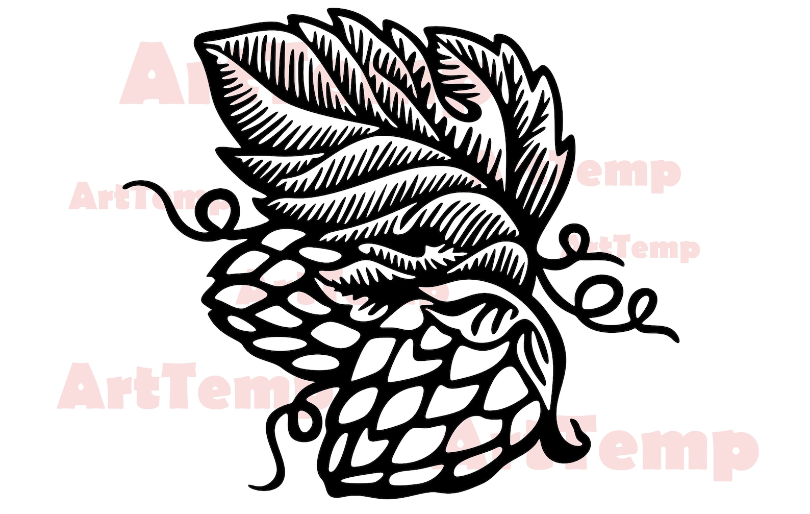 Hops Svg Papercut Template Hops Silhouette Vector Monogram - Etsy