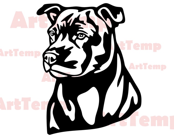 Pitbull Dxf Svg Png Files , Dog , Wall Art , Pitbull , Cut File for Cnc ...