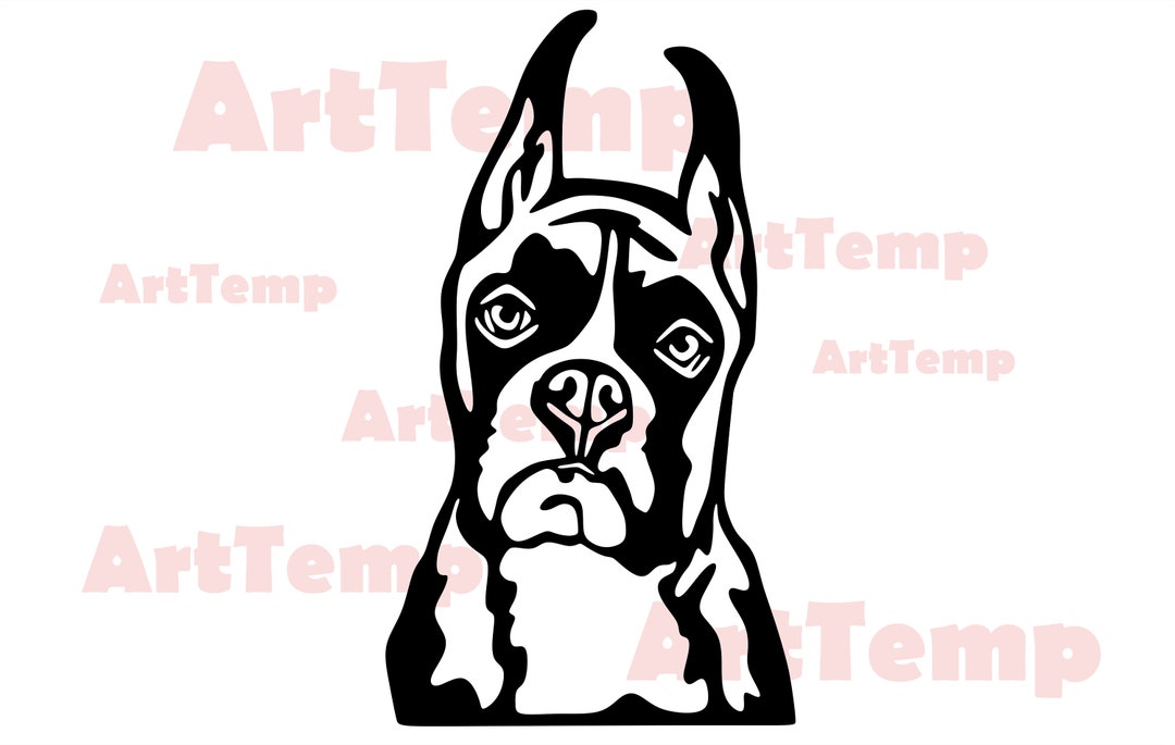 Boxer Dog SVG Cut File: Pet Clipart for Cricut, CNC (digital Download ...