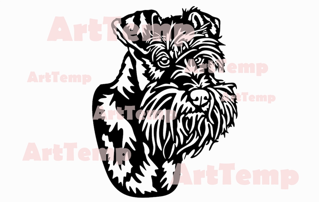 Miniature Schnauzer SVG: Dog Cut File, Laser CNC Template (digital ...