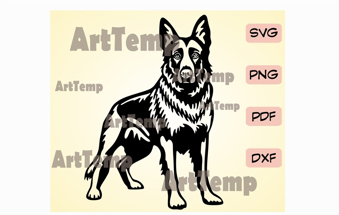 German Shepherd SVG, Dog Dxf Cut File, Pet Svg for Cricut, Dxf for ...