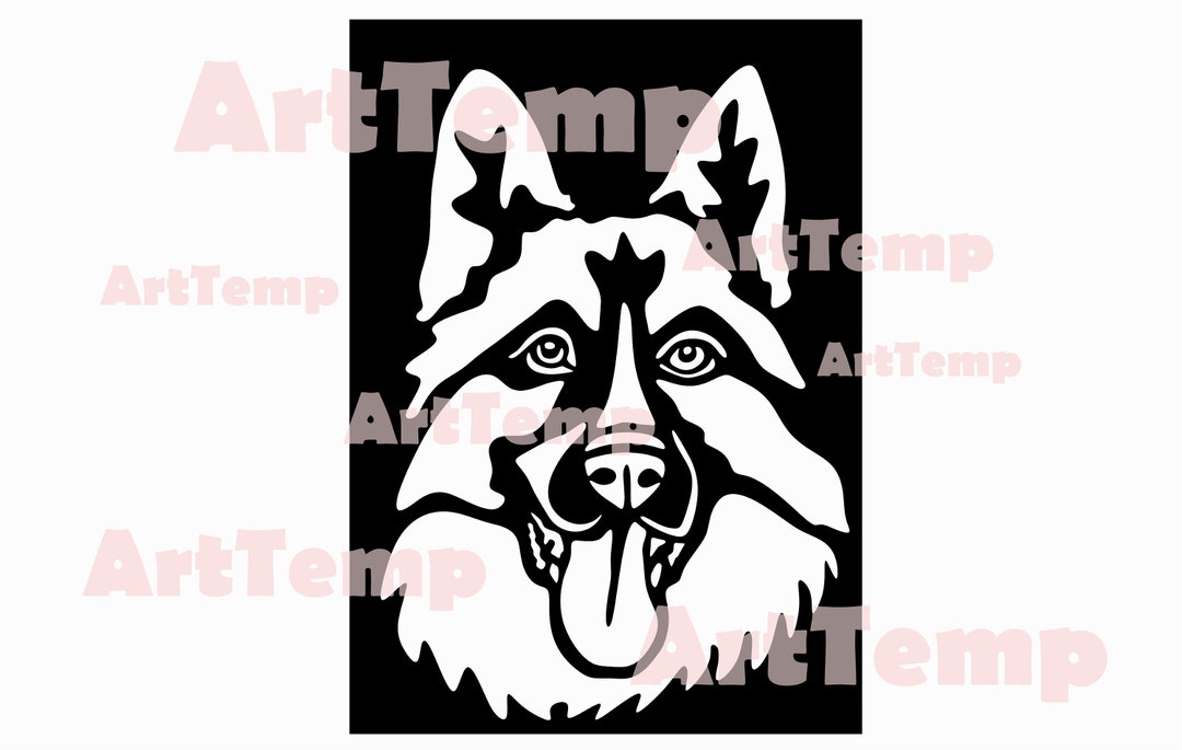 German Shepherd SVG, Dog Dxf Cut File, Pet Svg for Cricut, Dxf for ...