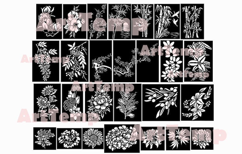 25 Floral Panels Dxftree Privacy Screen Cut File Svg for - Etsy