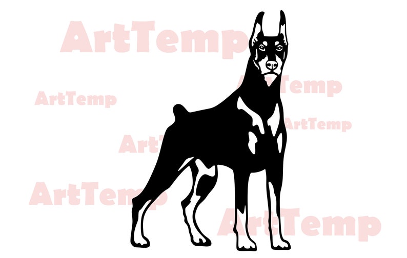 Doberman SVG Chien dxf fichier coupé svg animal de compagnie - Etsy France