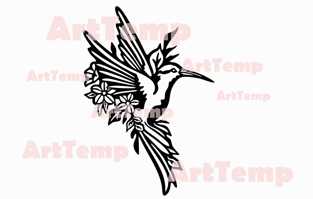 Hummingbirds in Flowers Svg, Exotic Bird Dxf, Tree Stake DXF Cut File ...