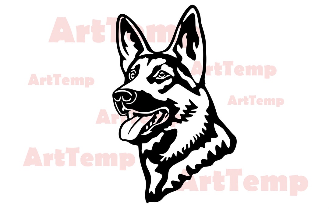 German Shepherd SVG, Dog Dxf Cut File, Pet Svg for Cricut, Dxf for ...