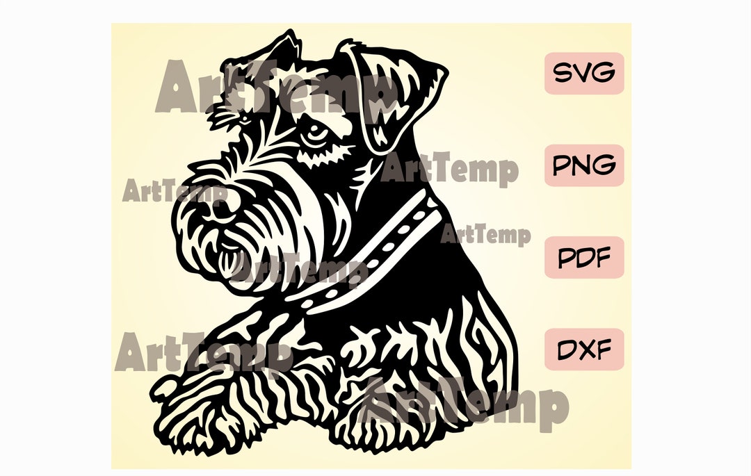 Miniature Schnauzer SVG, Dog Dxf Cut File, Pet Svg for Cricut, Dxf for ...