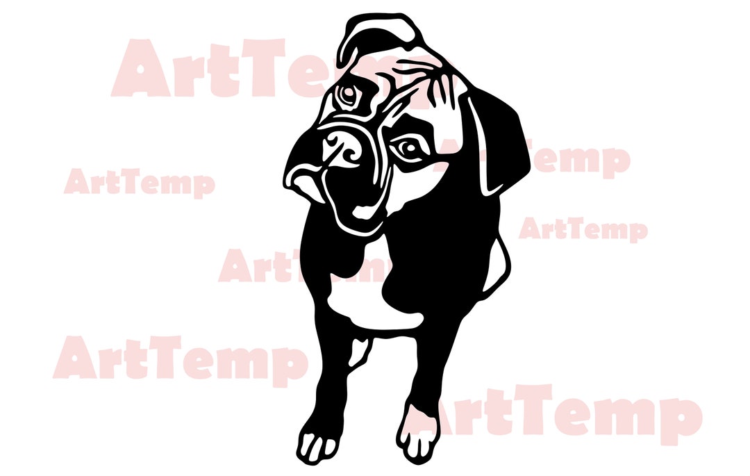 Boxer Dog SVG, Dog Dxf Cut File, Pet Svg for Cricut, Dxf for Laser Cnc ...