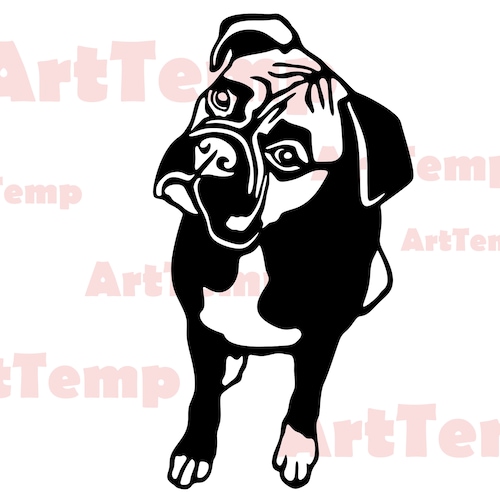 Boxer Dog Svg 06 Clipart Image Cricut Svg Image Dxf Pdf - Etsy