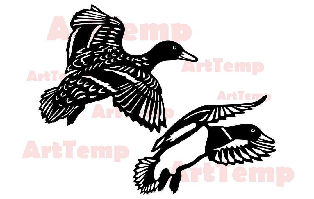Wild Ducks DXF, Duck SVG File, Svg for Cricut, Dxf for Laser Cnc ...