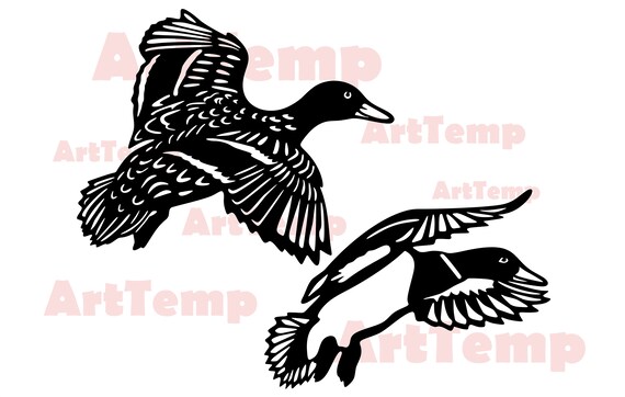 Wild ducks DXF Duck SVG file svg for cricut dxf for laser | Etsy