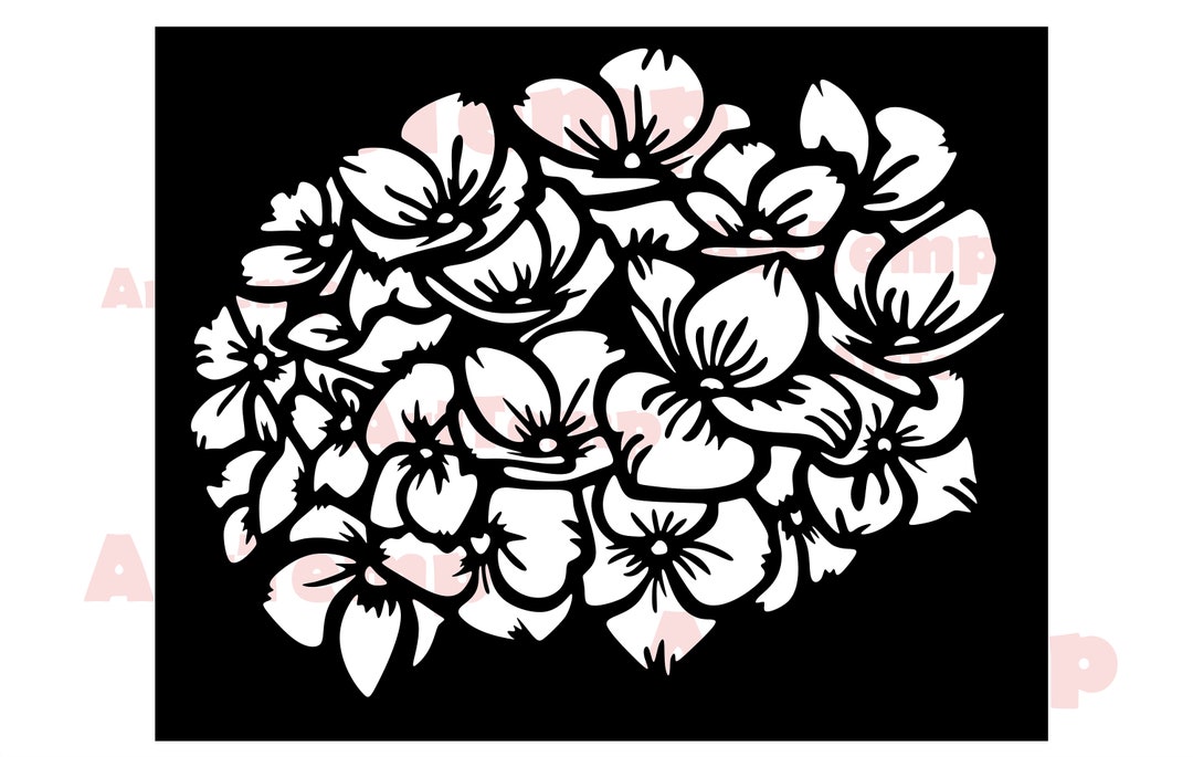 Flower Svg Hydrangea Svg Tree Privacy Screen Cut File Svg For Cricut