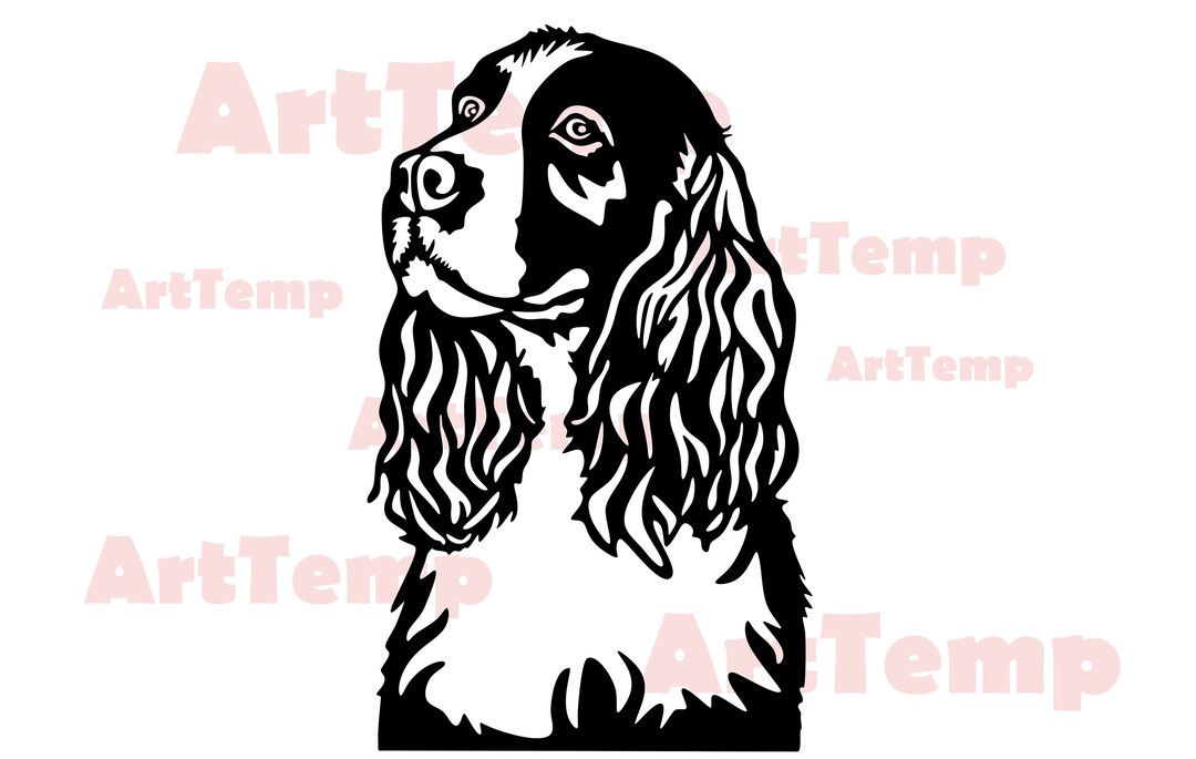 English Springer Spaniel SVG, Dog Dxf Cut File, Pet for Cricut, Dxf for ...