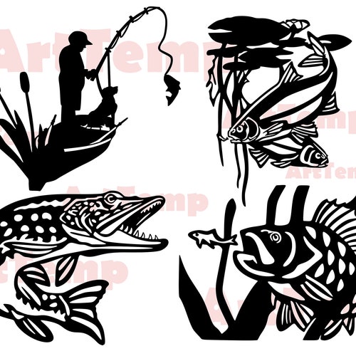 Bass Fishing Svg Fish Scene DXF Files for Plasma Laser - Etsy Australia