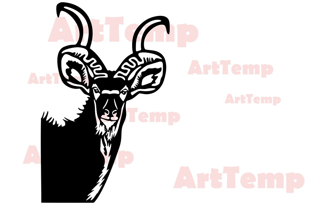 Kudu Bull SVG, Forest Scene Cut File, Svg for Cricut, Dxf for Laser Cnc ...