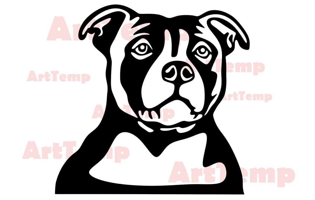Staffordshire Bull Terrier SVG, Dog Dxf Cut File, Pet for Cricut, Dxf ...