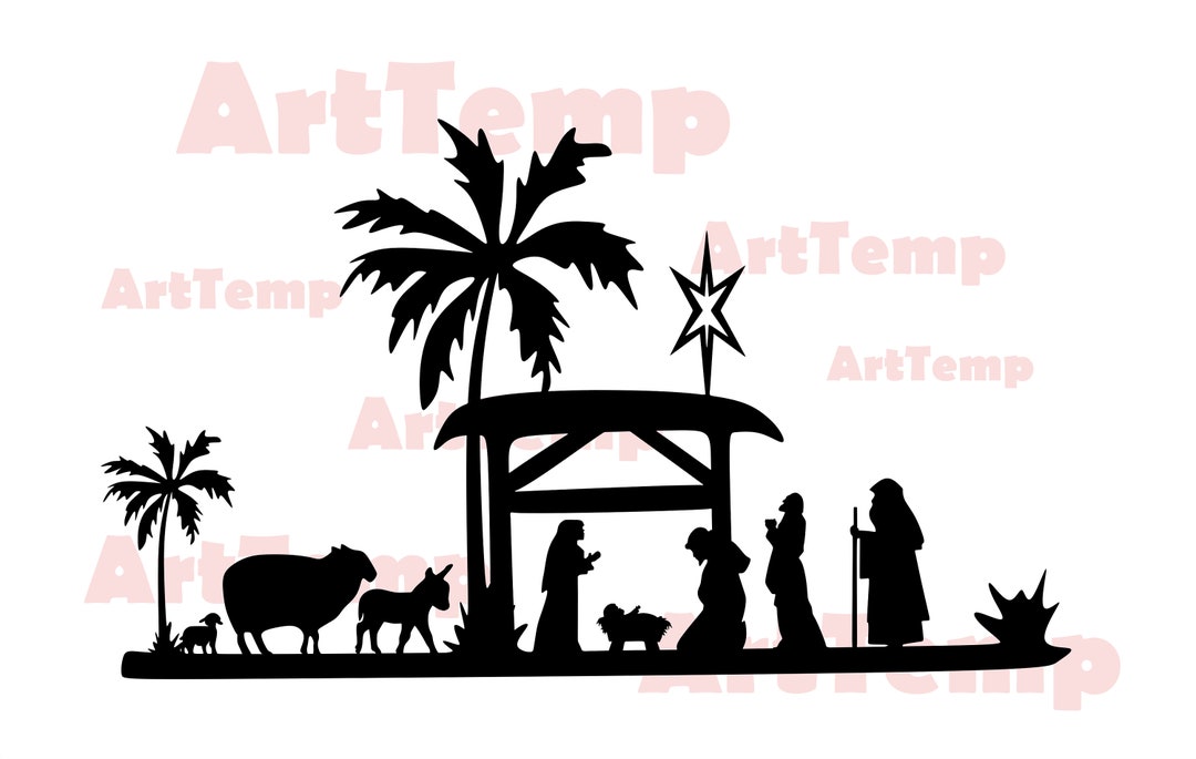 Nativity Scene SVG Christmas Cut File Nativity Wood Laser - Etsy