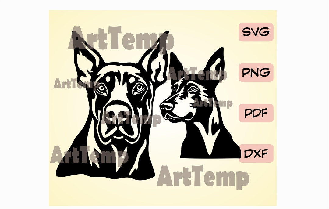 Doberman SVG, Dog Dxf Cut File, Pet Svg for Cricut, Dxf for Laser Cnc ...