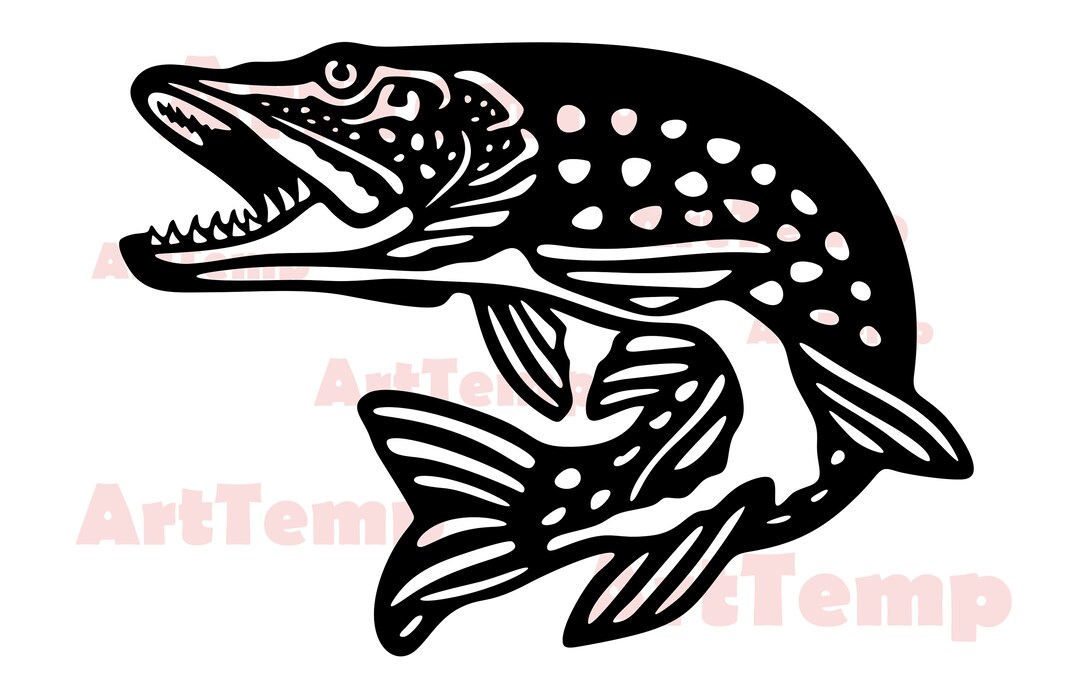 Pike Fish SVG: Wildlife Clipart, Laser Cut File (digital Download) - Etsy