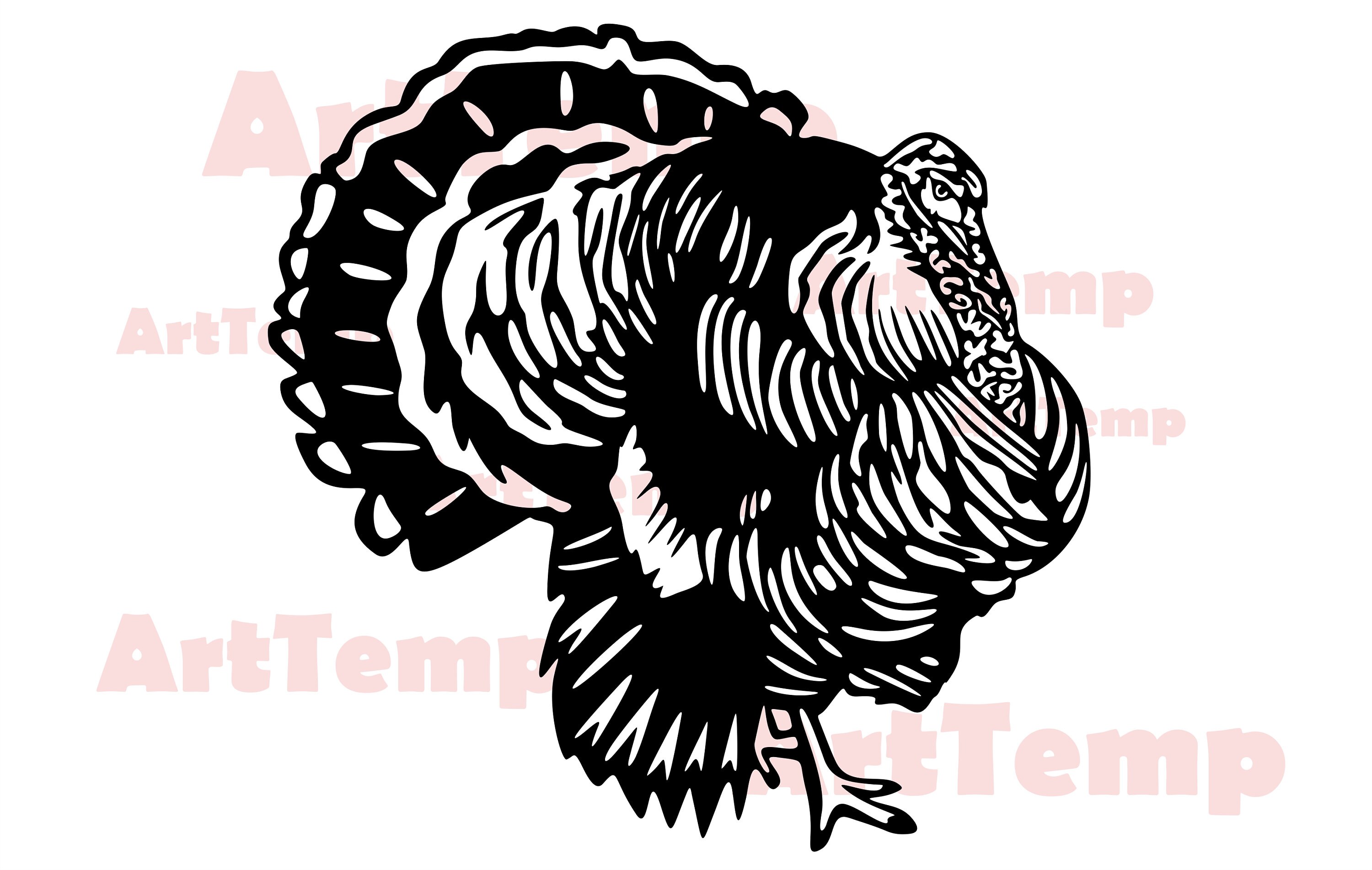 Turkey Silhouette Svg DXF Turkey Cnc File Dxf File for - Etsy