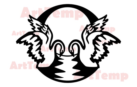 Swan Scene DXF Swan SVG Cut File Svg for Cricut Dxf for - Etsy
