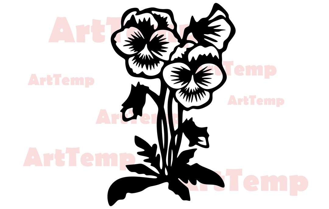Pansies Svg, Svg for Cricut, Papercut Template, Floral Clipart ...
