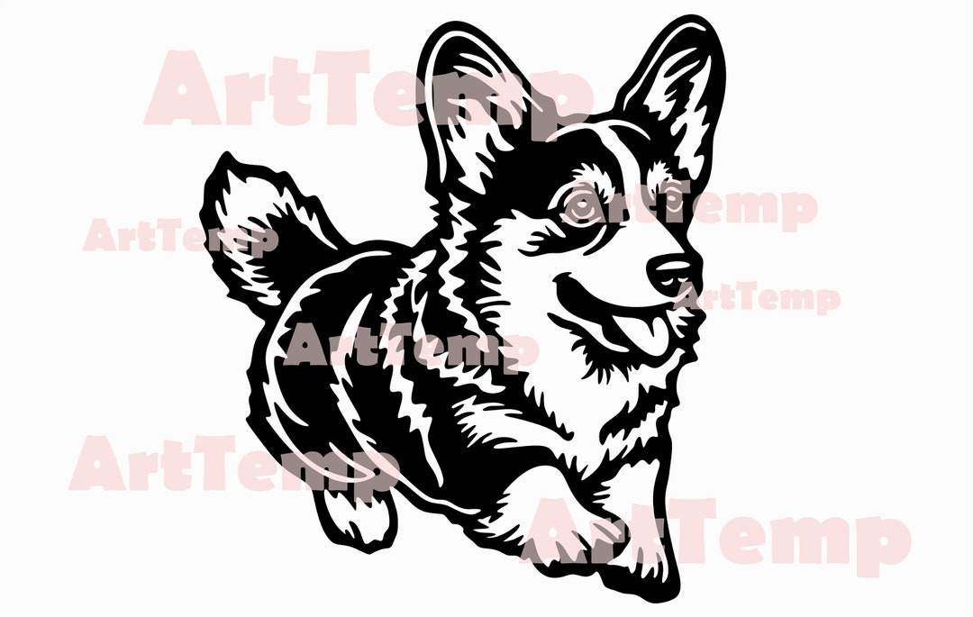 Corgi SVG, Dog Dxf Cut File, Pet Svg for Cricut, Dxf for Laser Cnc ...