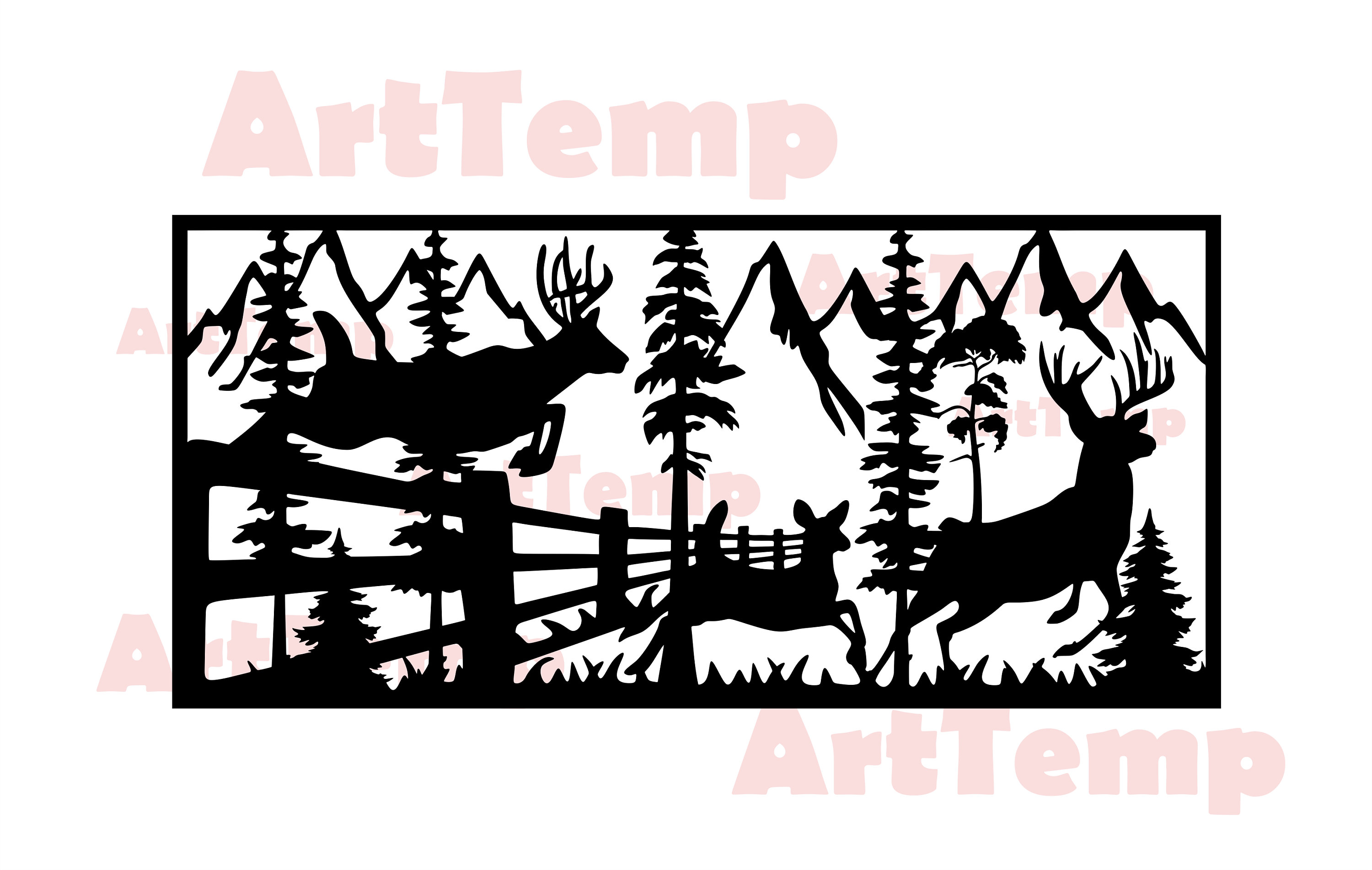 Deer DXF Animals SVG cut file svg for cricut dxf for laser | Etsy