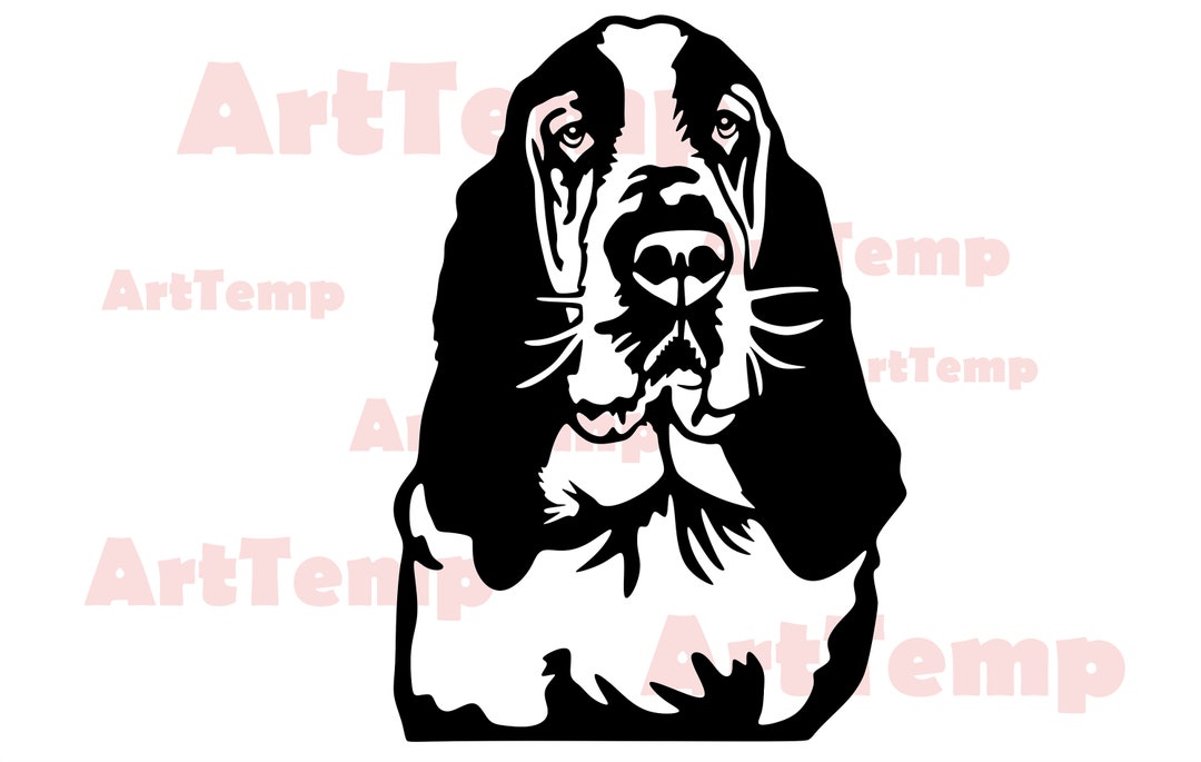 Basset Hound SVG, Dog Dxf Cut File, Pet Svg for Cricut, Dxf for Laser ...