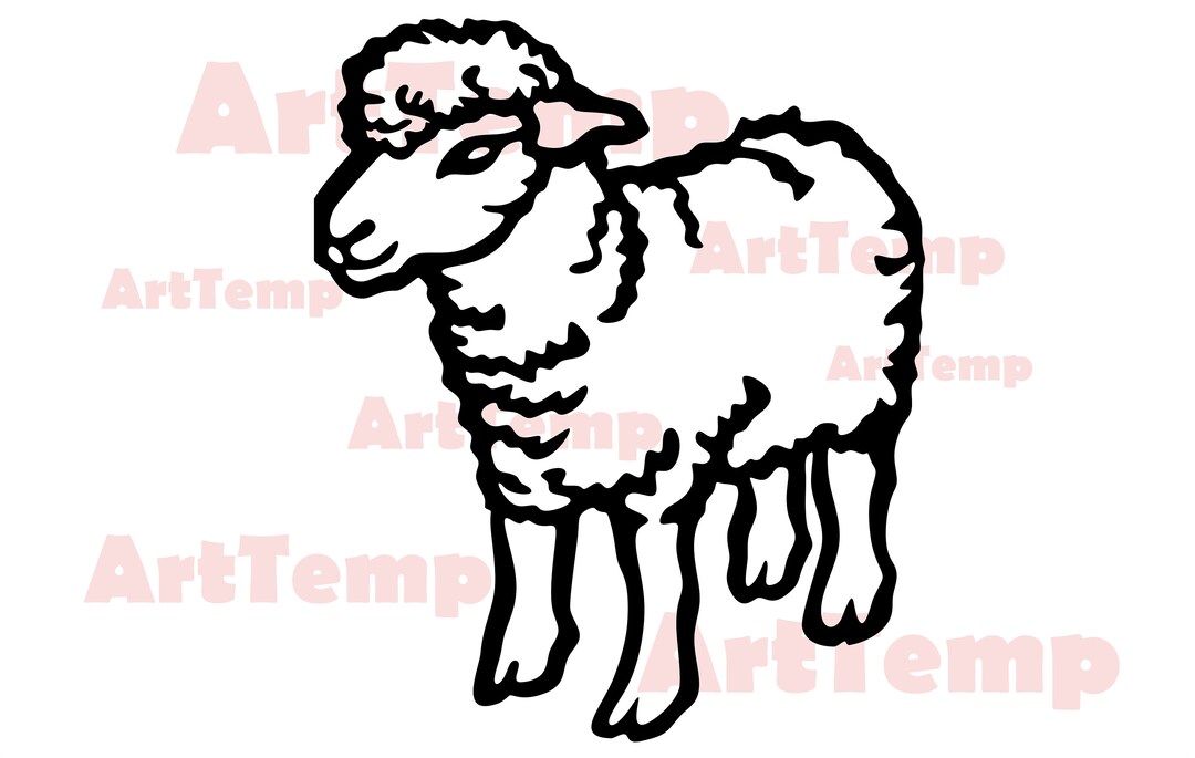Sheep SVG, Cute Animal DXF Cut File, Svg for Cricut, Farm Clipart ...