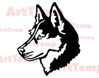 Husky DXF, Dog Scene SVG Cut File, Svg for Cricut, Dxf for Laser Cnc ...