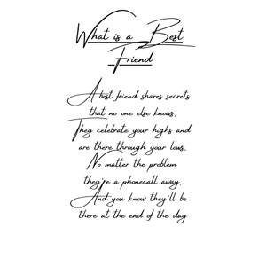 Print About Friendship, Instant Download, Best Friend Poem, Friend ...