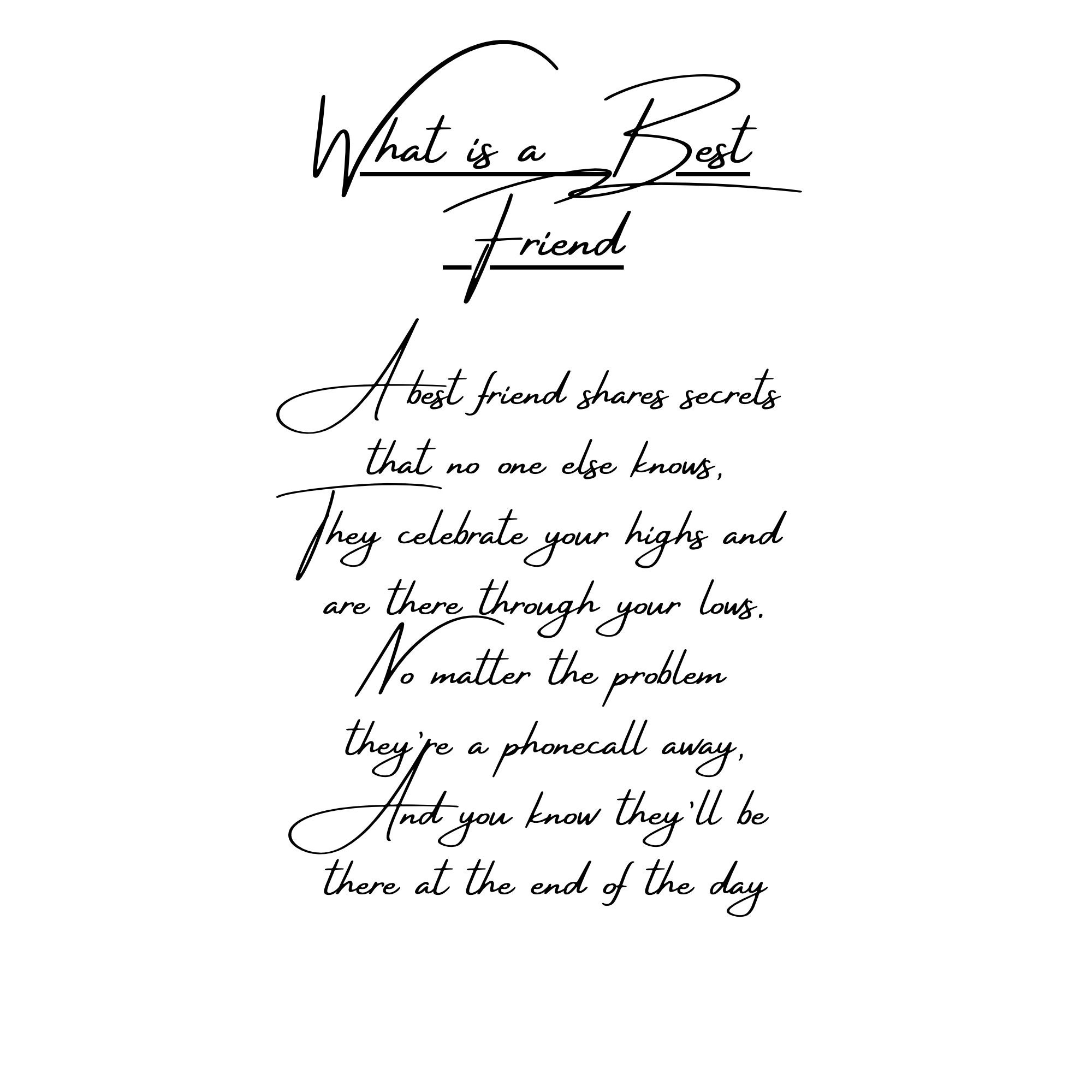 Print About Friendship Instant Download Best Friend Poem - Etsy