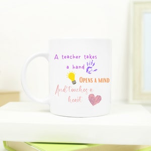 Teacher Quote Mug, Personalised Mug for Teachers, End of Year Gift for ...